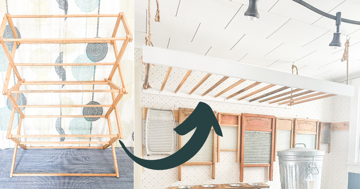diy hanging drying rack for laundry room