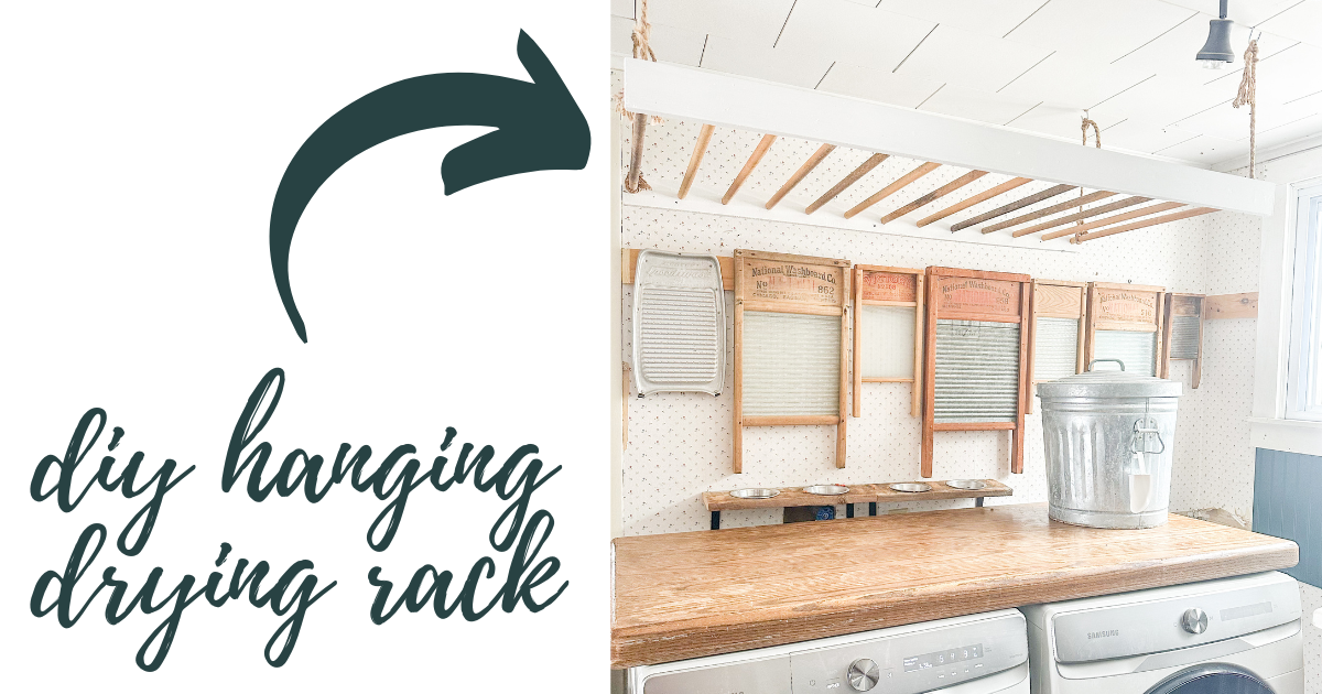 diy hanging drying rack for laundry room