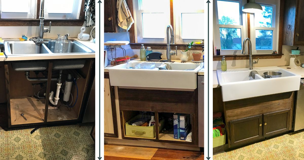 DIY Farmhouse Sink Cabinet - Arrowroot Homestead